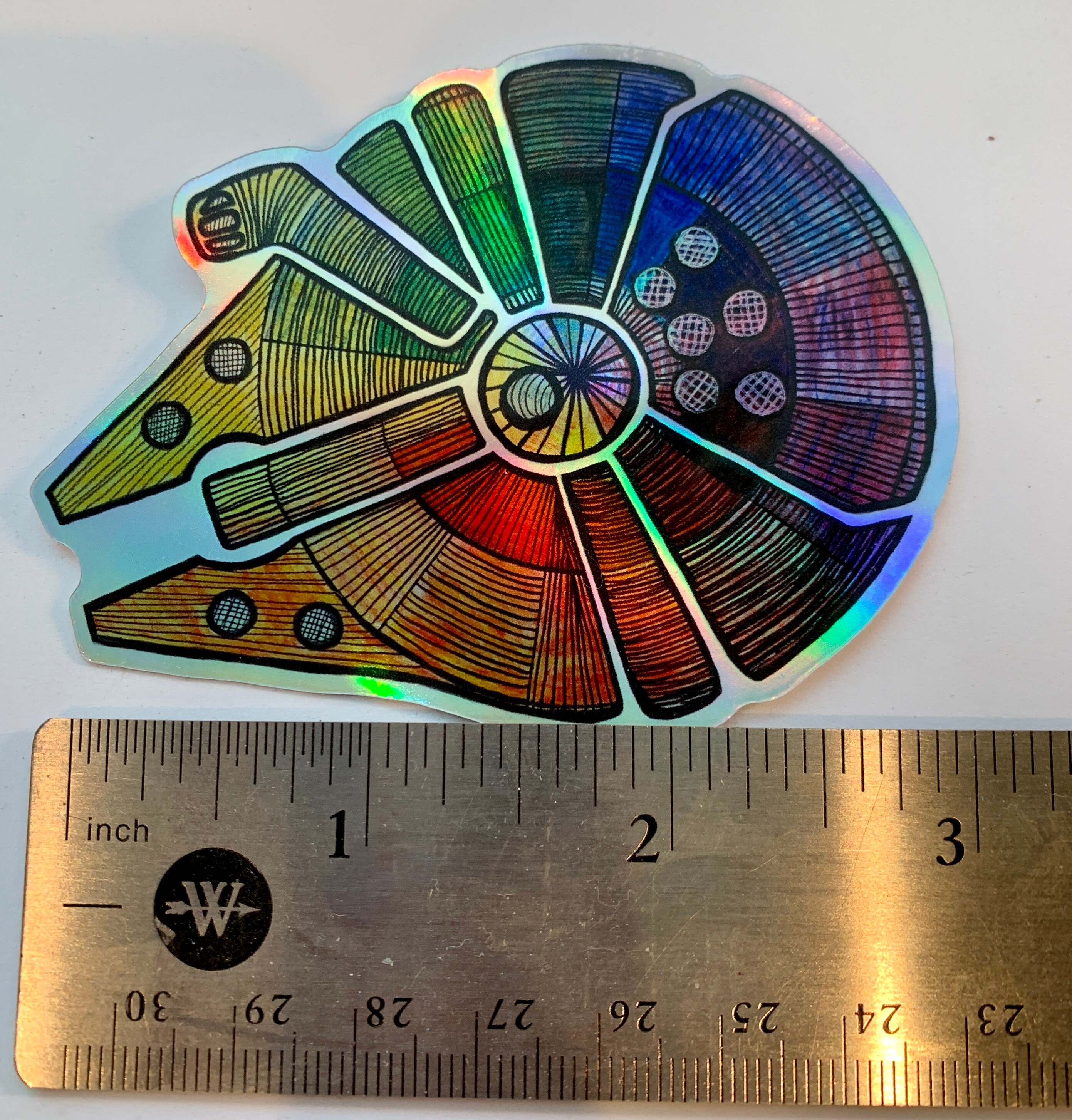 MILLENNIUM FALCON STICKER | Rainbow Millennium Falcon | Star Wars ...