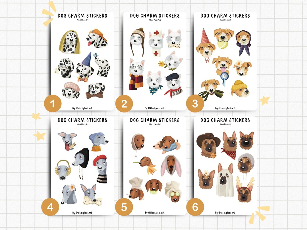 Dog Charm Stickers Cute Stickers, Pet Stickers, Animal Stickers ...