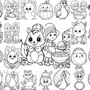 100+ Kawaii Thanksgiving Coloring Pages, Cute Fun for Kids + Adults ...