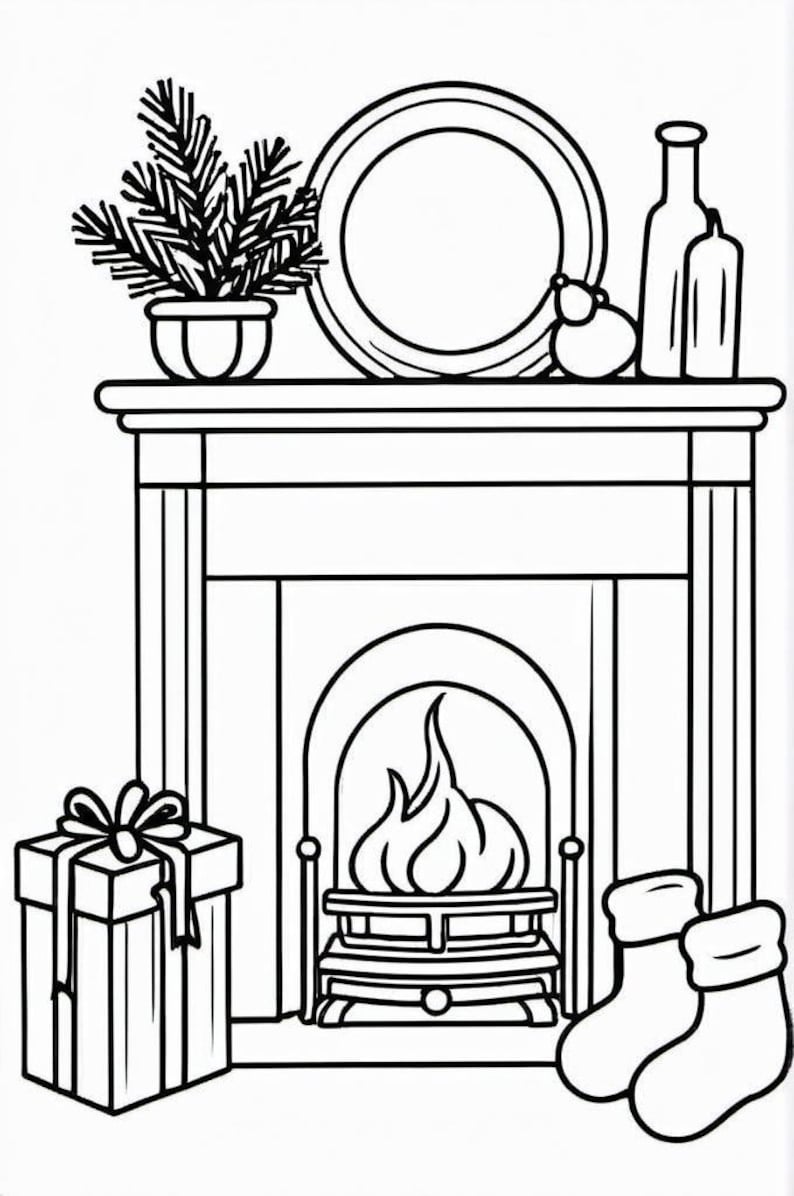 100 Retro Christmas Coloring Pages, Cute Fun for Kids Adults, Activity ...