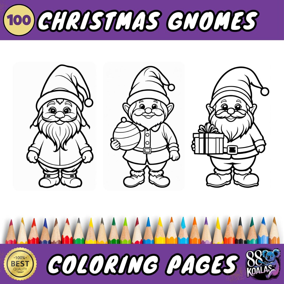 100+ Gnomes Coloring Pages, Cute Fun for Kids + Adults, Activity Book ...