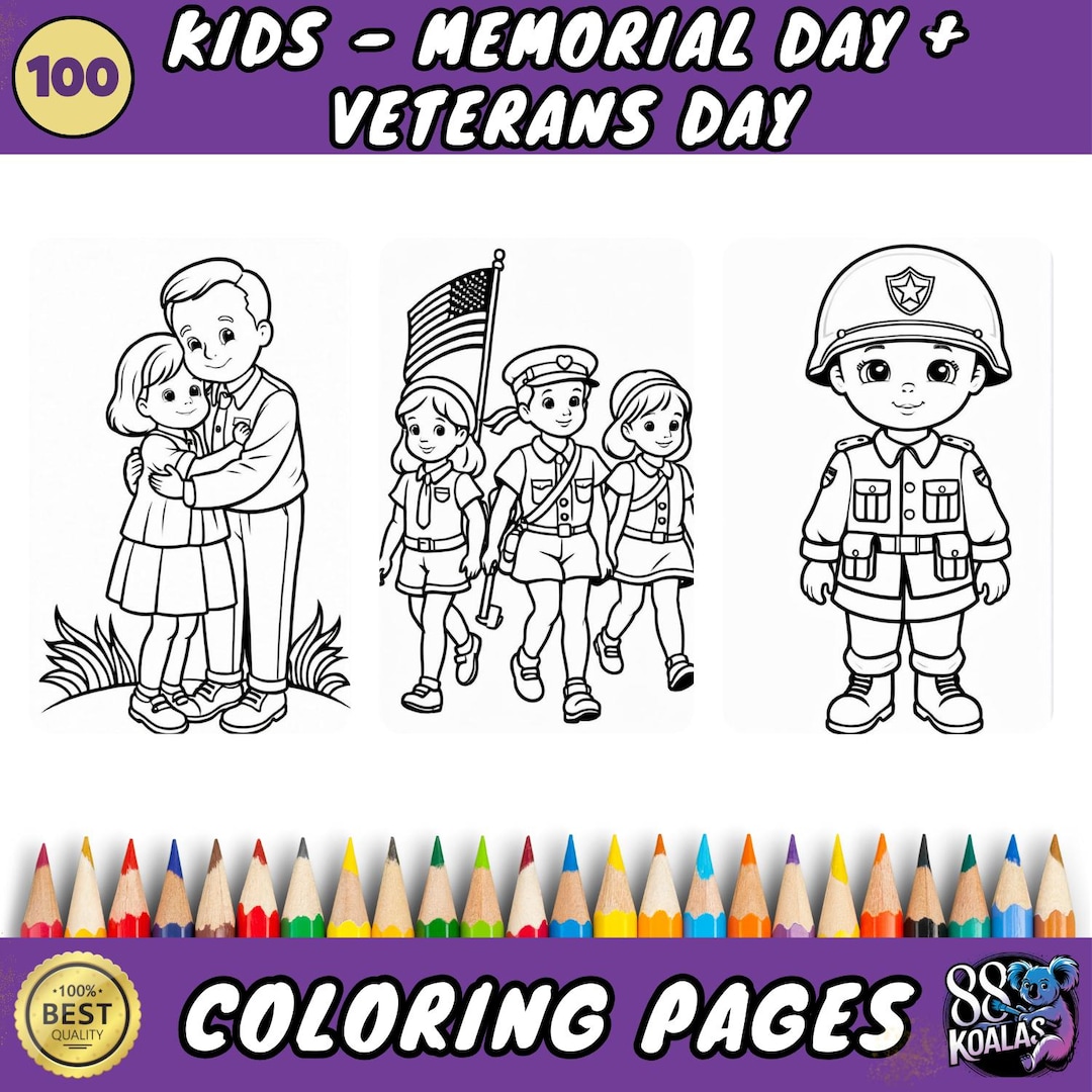 100+ Veterans Memorial Day Coloring Pages, Cute Fun for Kids, Activity ...
