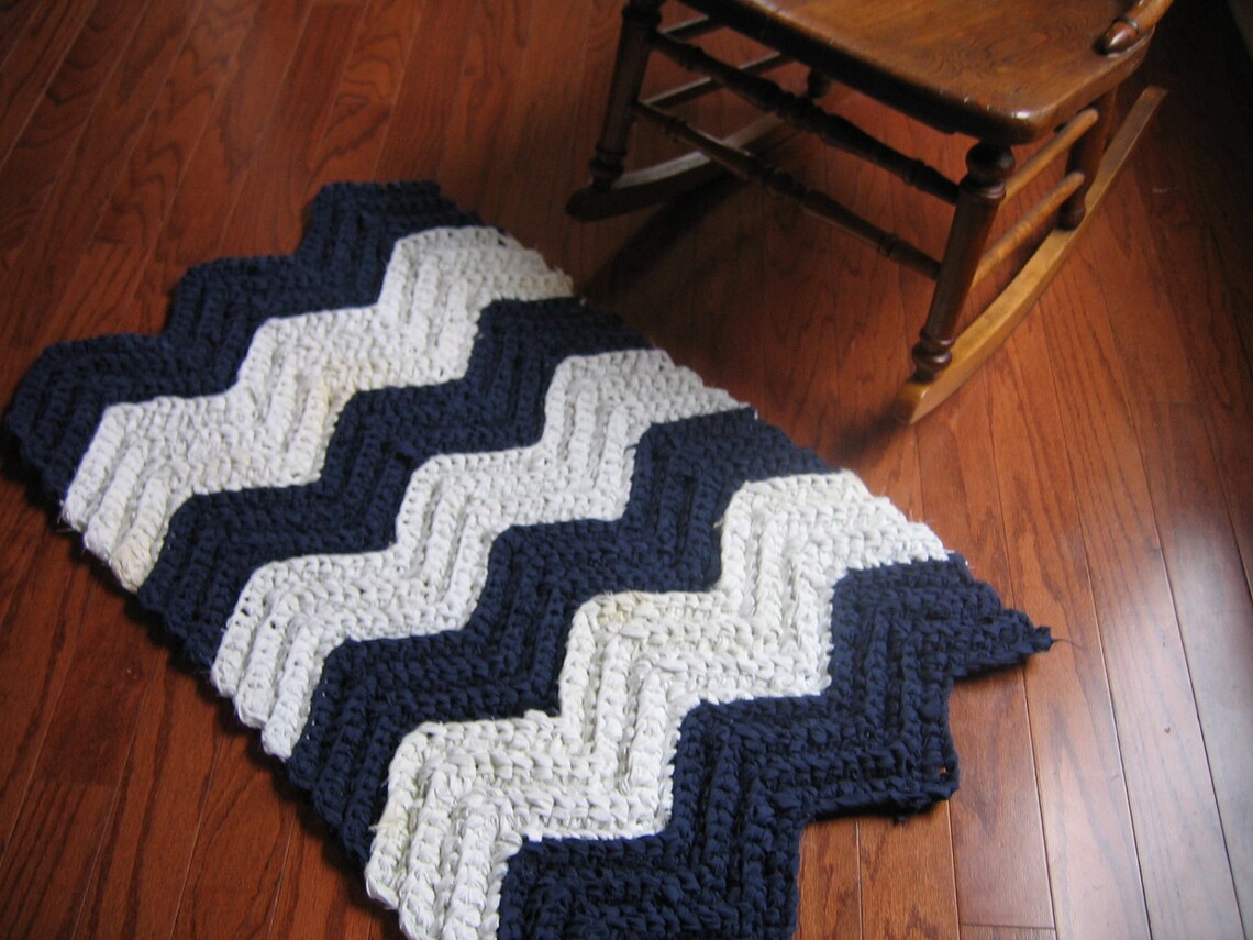 Chevron Rag Crochet Rug Pattern - Etsy