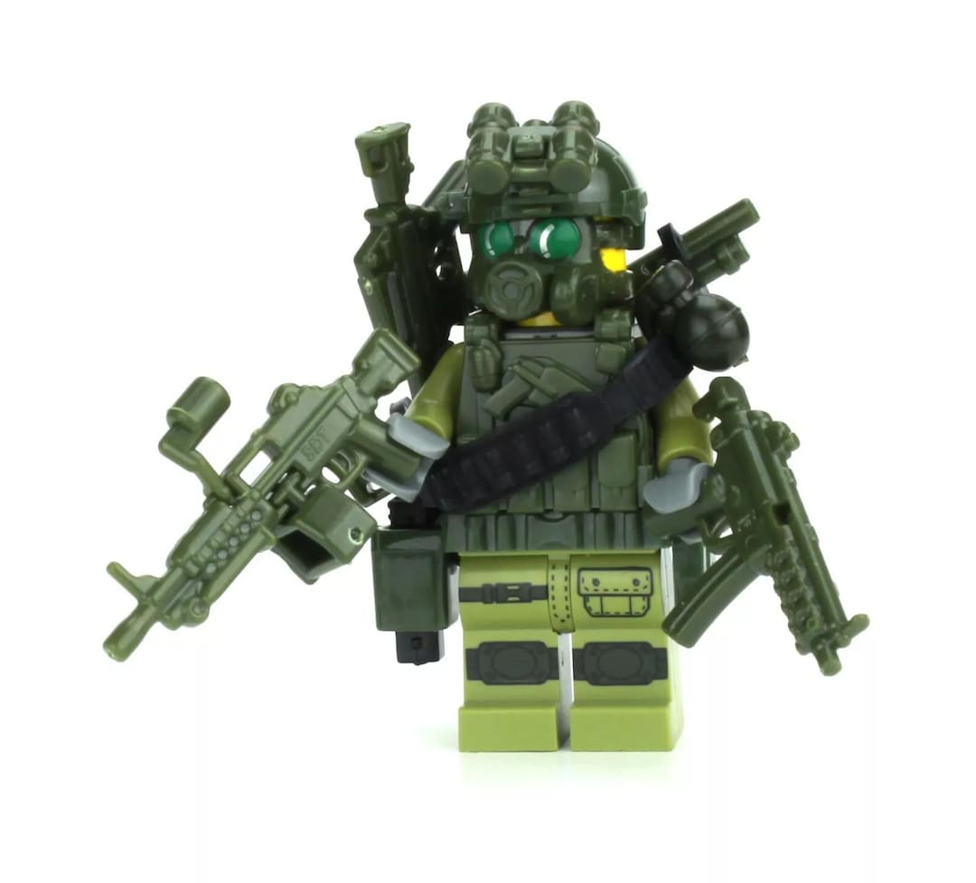 Battle Brick Green Commando Army Soldier Minifigure Made With Real LEGO ...