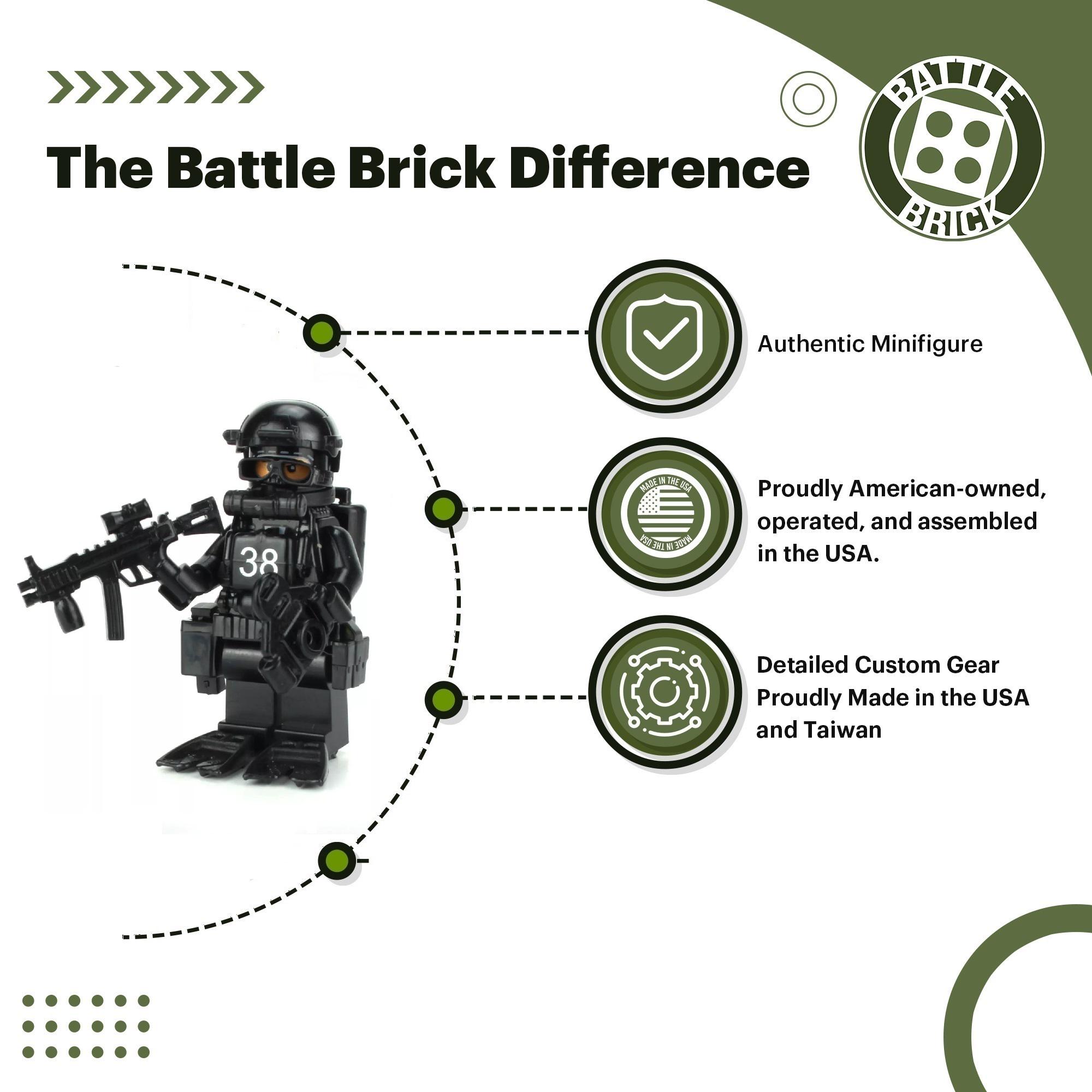 Battle Brick Navy SEAL Special Forces Diver Made Real LEGO® Minifigure ...