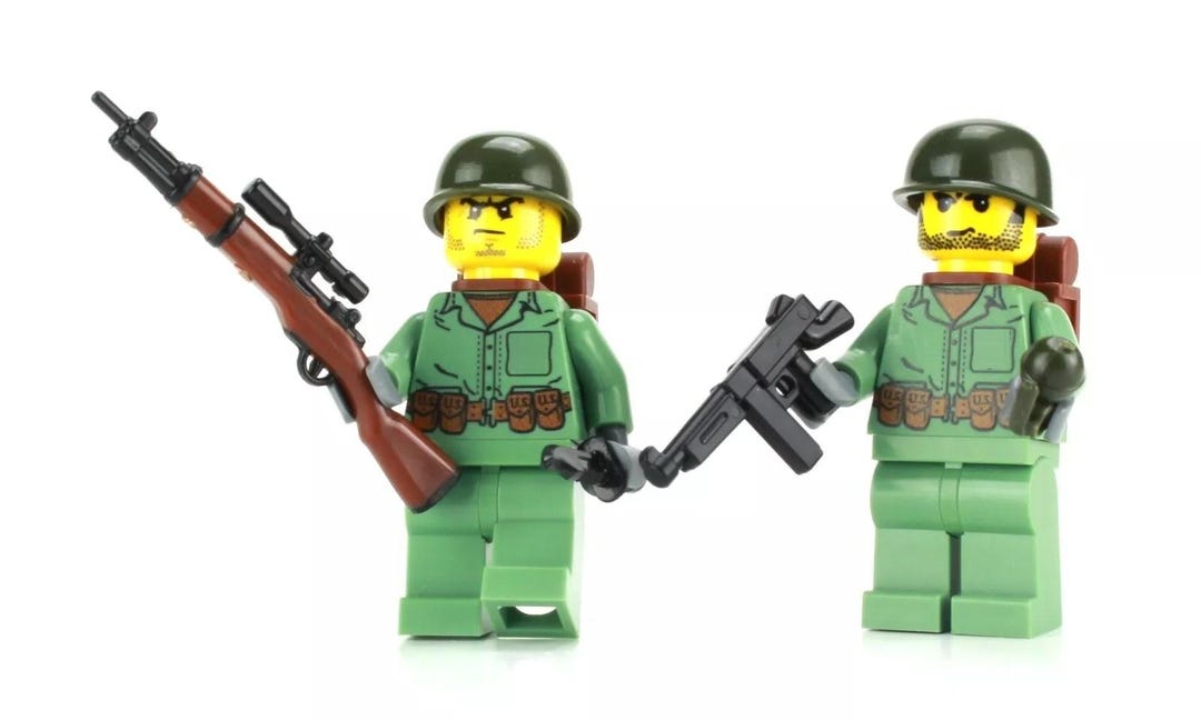Battle Brick WW2 US Marine Soldiers Made With Real LEGO® Minifigures ...