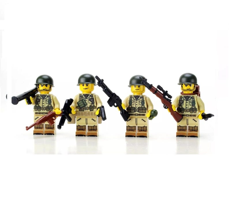 Battle Brick US WW2 Squad Army Minifigure Soldiers Made With Real LEGO ...