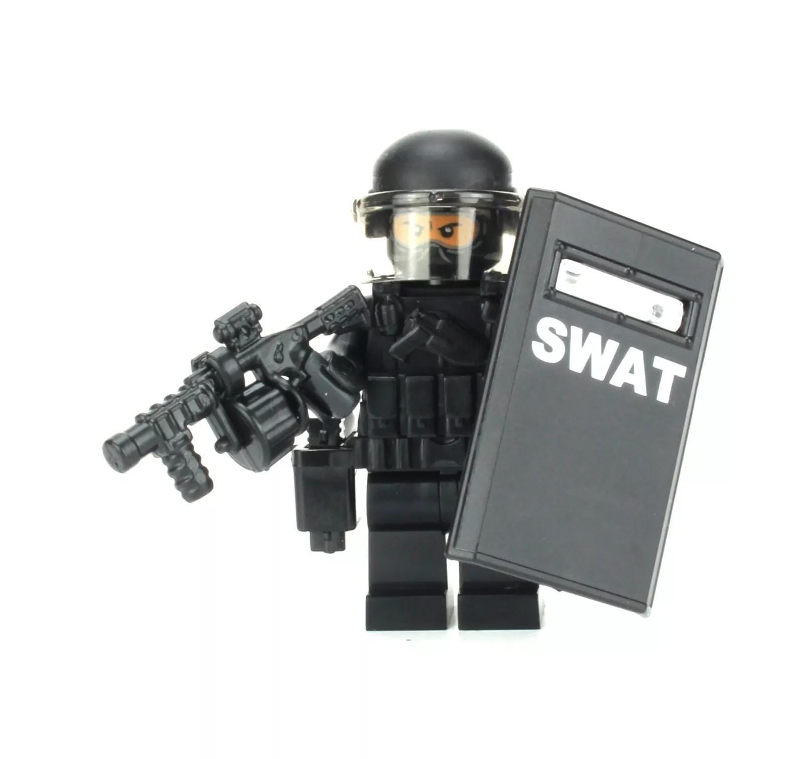 Battle Brick SWAT Riot Control Police Officer Minifigure Made With Real ...