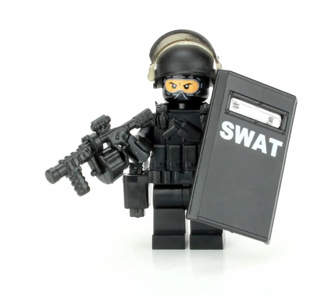 Battle Brick 5SWAT Riot Control Police Officer Minifigure Made With ...