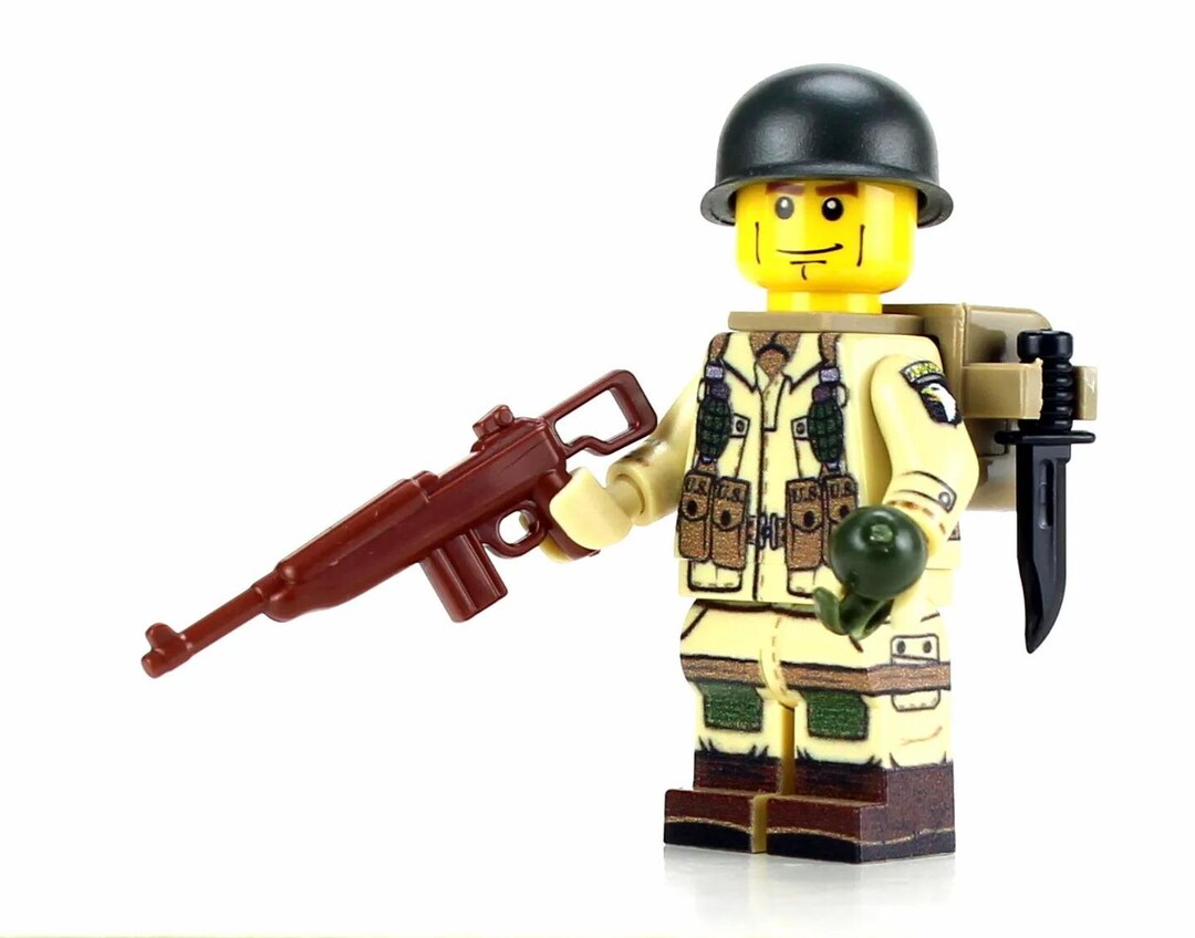 Army WW2 101st Airborne Paratrooper Minifig Made W/ Real LEGO ...