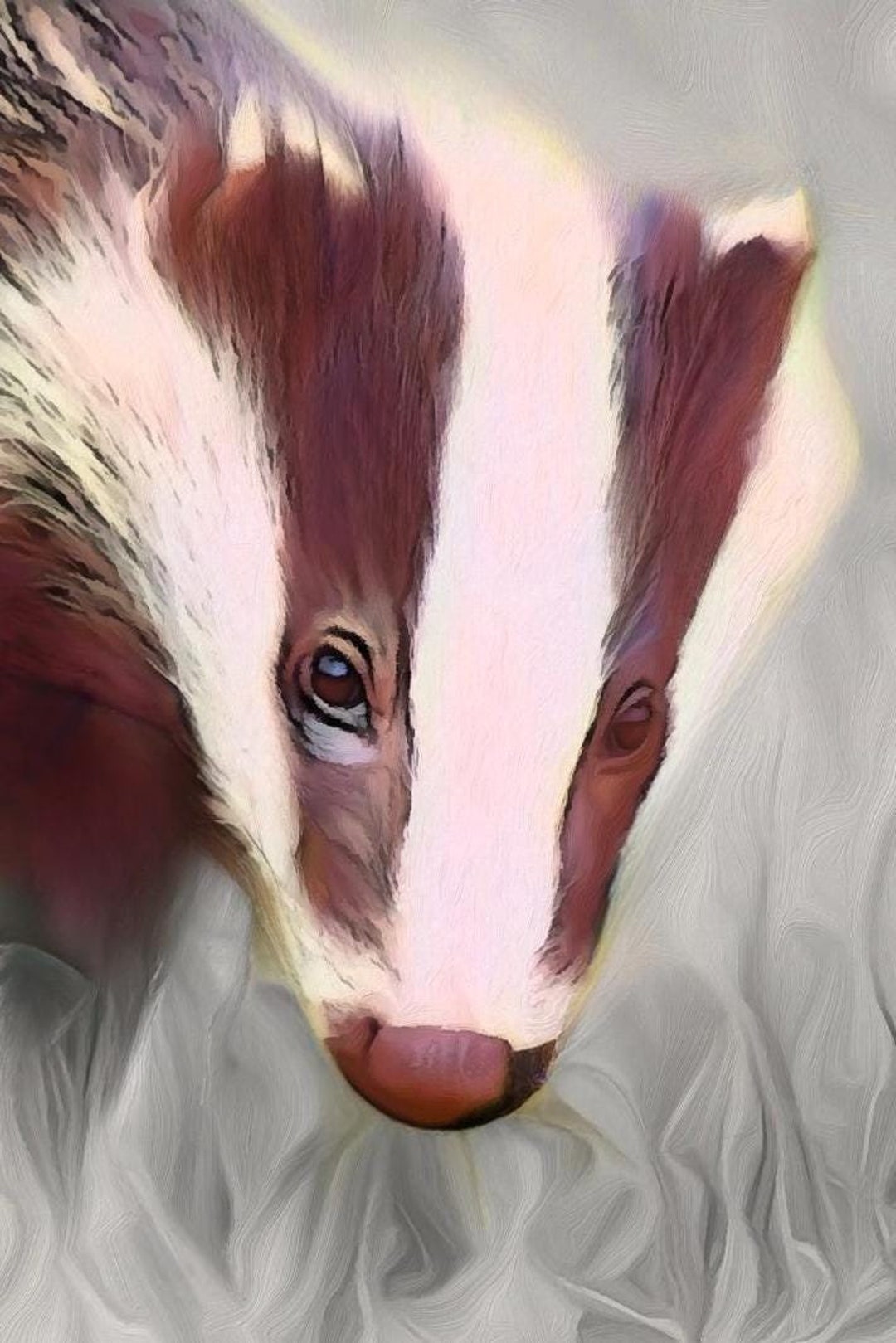 Badger Print Digital Download, Printable Badgers Illustration, Animal ...