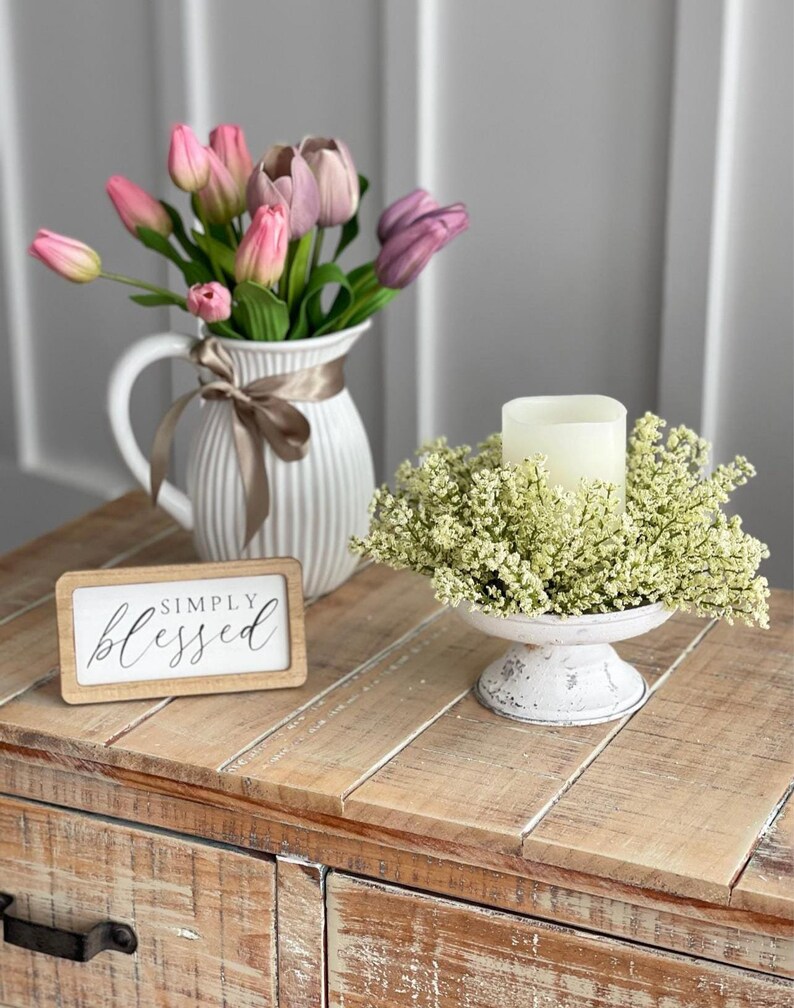 CLERANCE Farmhouse/french Country Candle Ring All Season Decor, Neutral ...