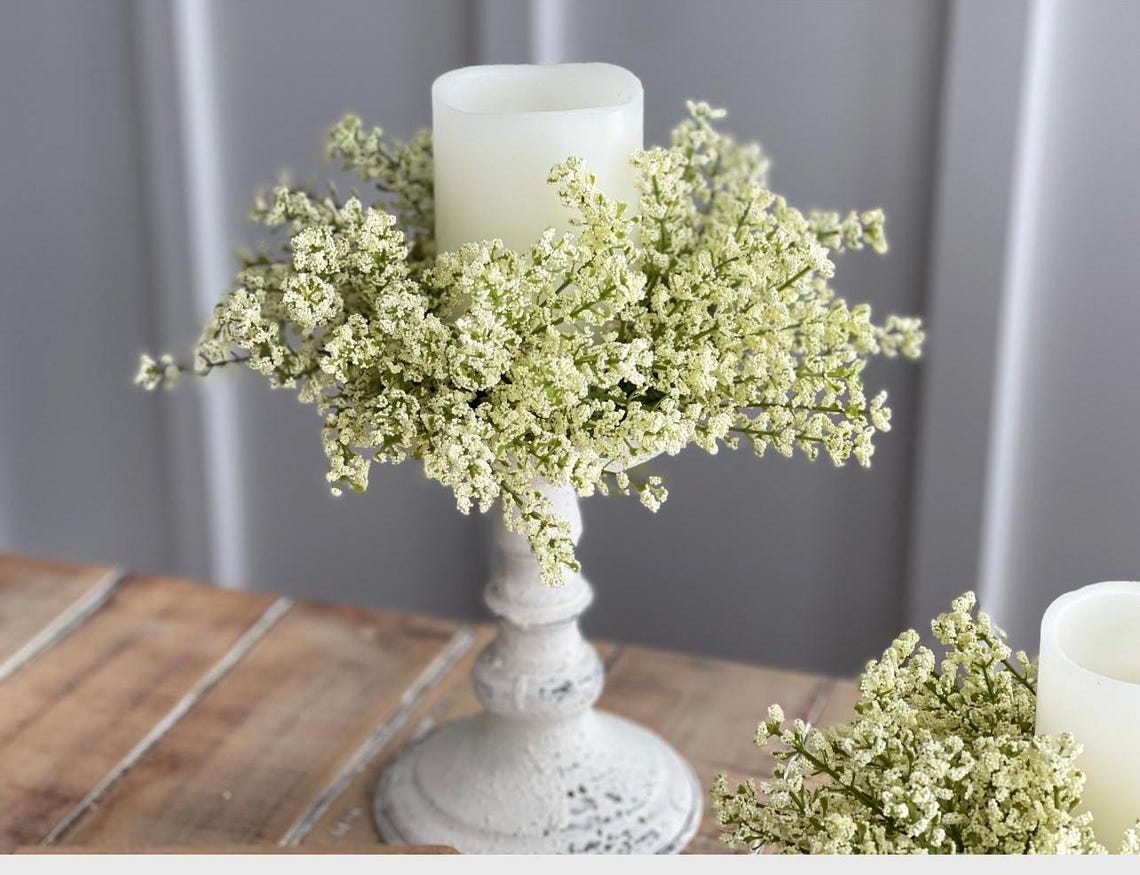 CLERANCE Farmhouse/french Country Candle Ring All Season Decor, Neutral ...