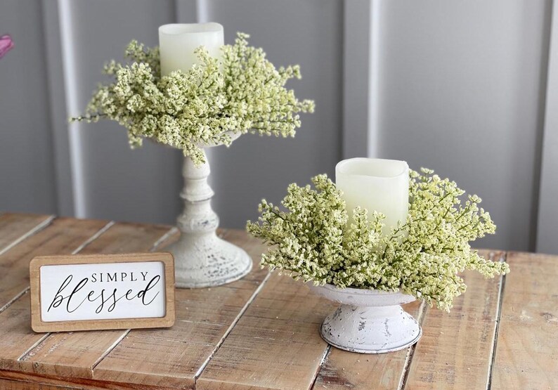 CLERANCE Farmhouse/french Country Candle Ring All Season Decor, Neutral ...