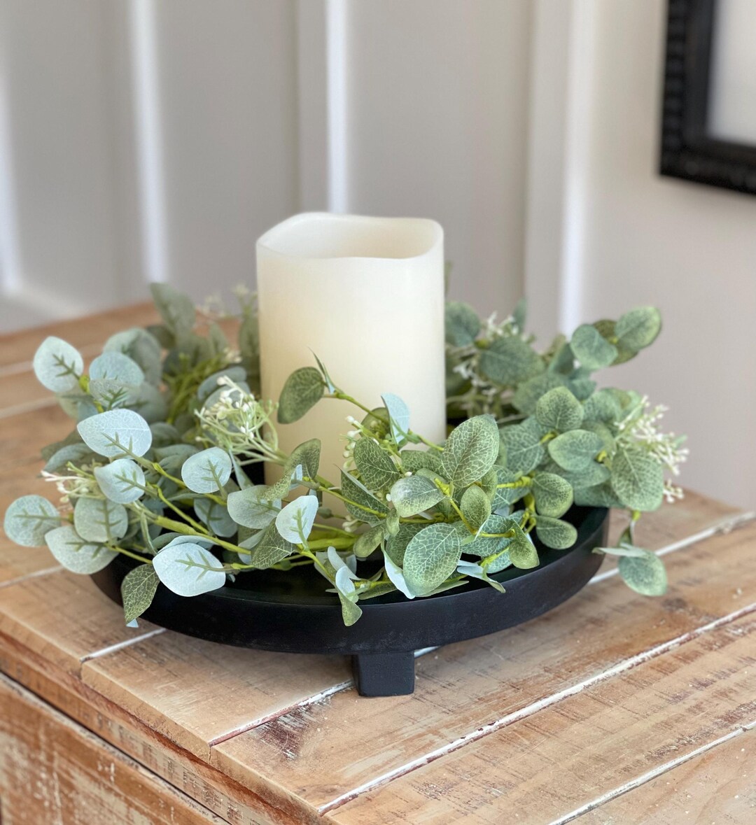 CLERANCE Farmhouse, French Country , Candle Ring, Farmhouse, Eucalyptus ...