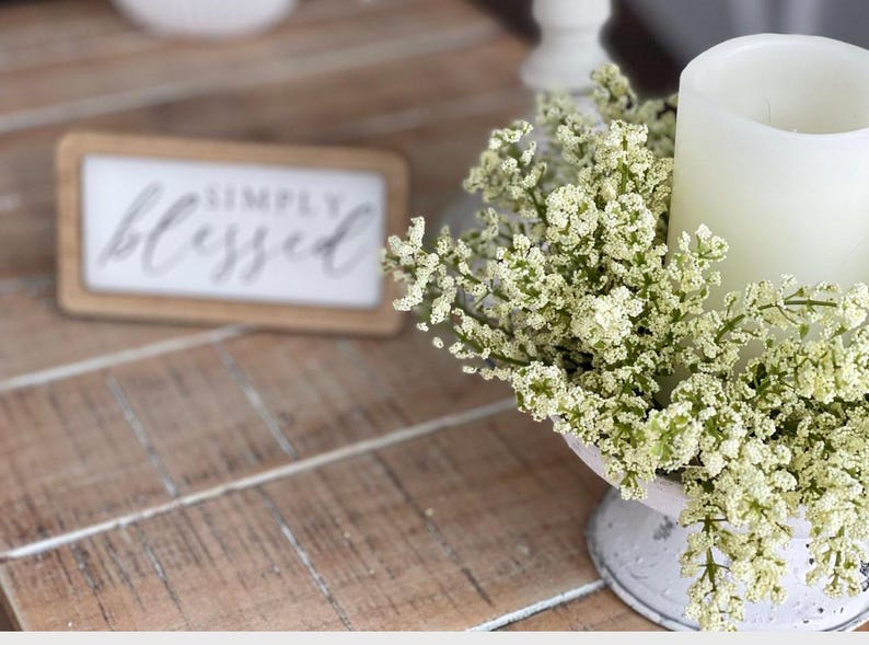 CLERANCE Farmhouse/french Country Candle Ring All Season Decor, Neutral ...