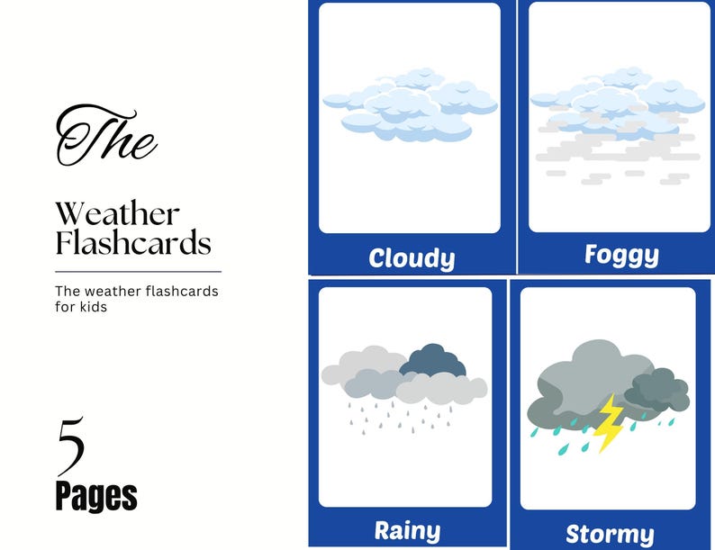 Printable Weather Flash Cards for Toddlers and Preschoolers | Learn ...