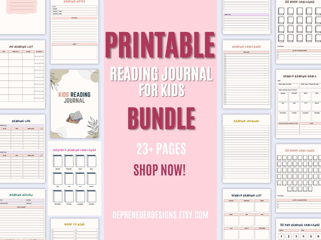 KIDS READING JOURNAL, Digital Fillable Kids' Reading Log, Reading ...