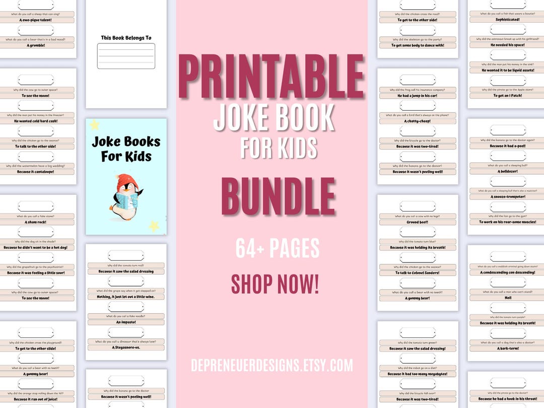 PRINTABLE JOKE BOOK for Kids, Digital Kids Joke Book Pdf, Fillable Kids ...