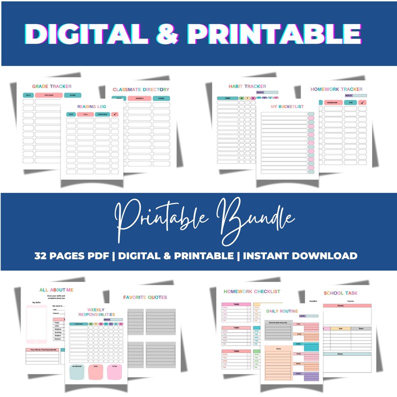 Homeschool Planner for Kids | Printable Student Planner & Learning ...