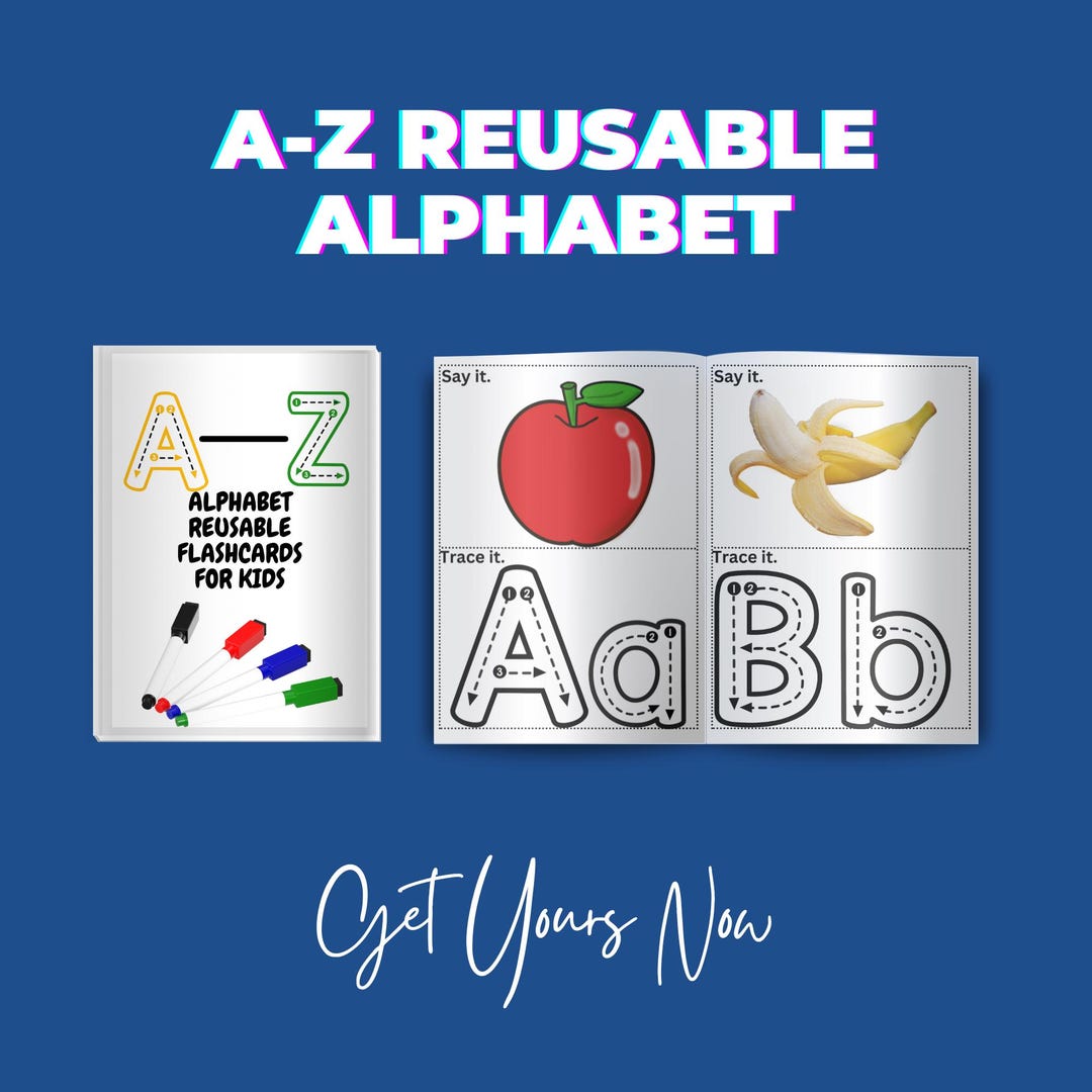 Reusable Alphabet Flashcards: Printable ABC Learning Set (PDF Download ...