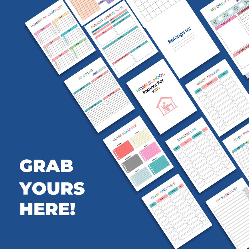 Homeschool Planner for Kids | Printable Student Planner & Learning ...