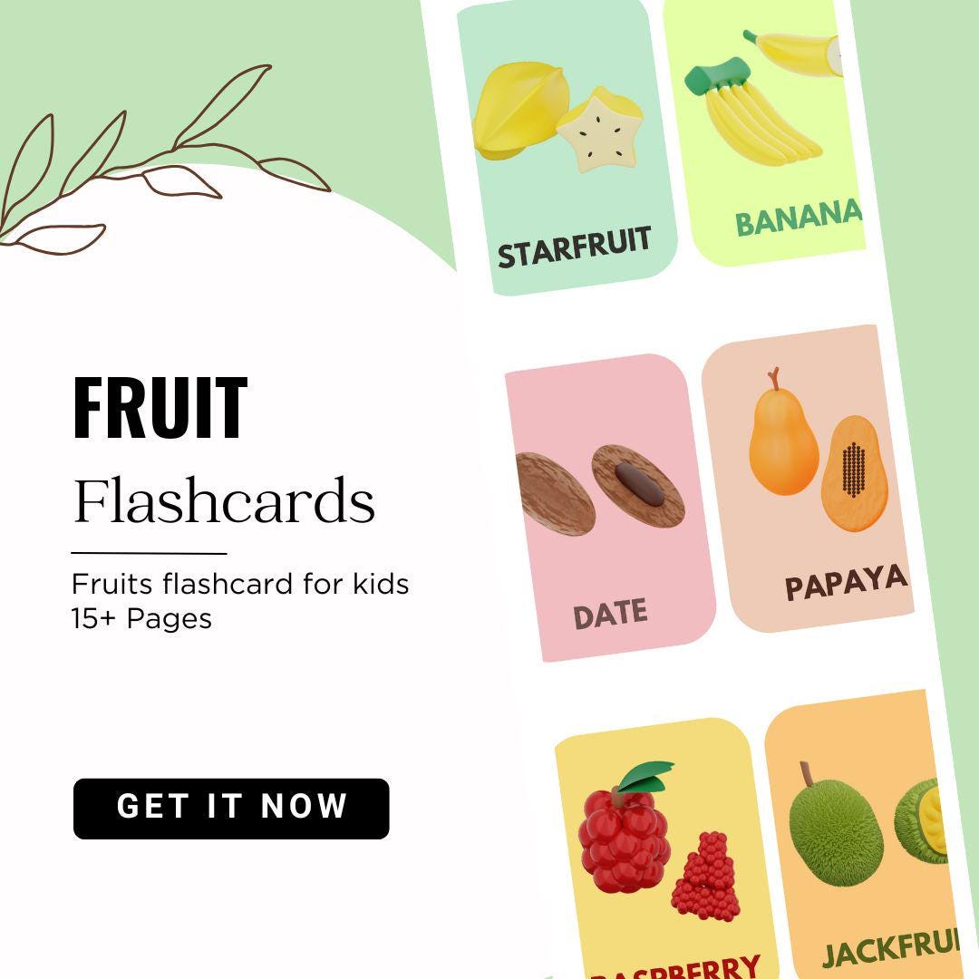 Preschool Fruit Flashcards, Learn Fruit Names for Kid, Fun Kids ...