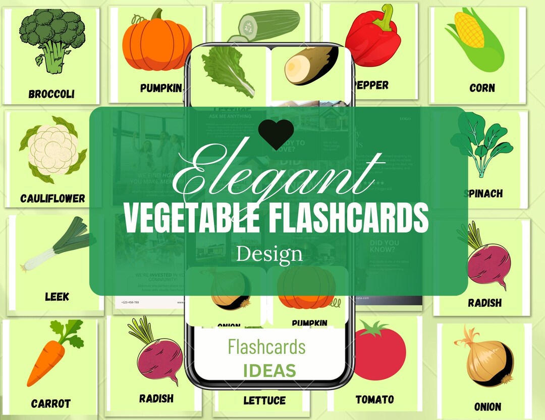 Vegetable Flashcards for Kids, Printable Learning Cards PDF, Vegetable ...