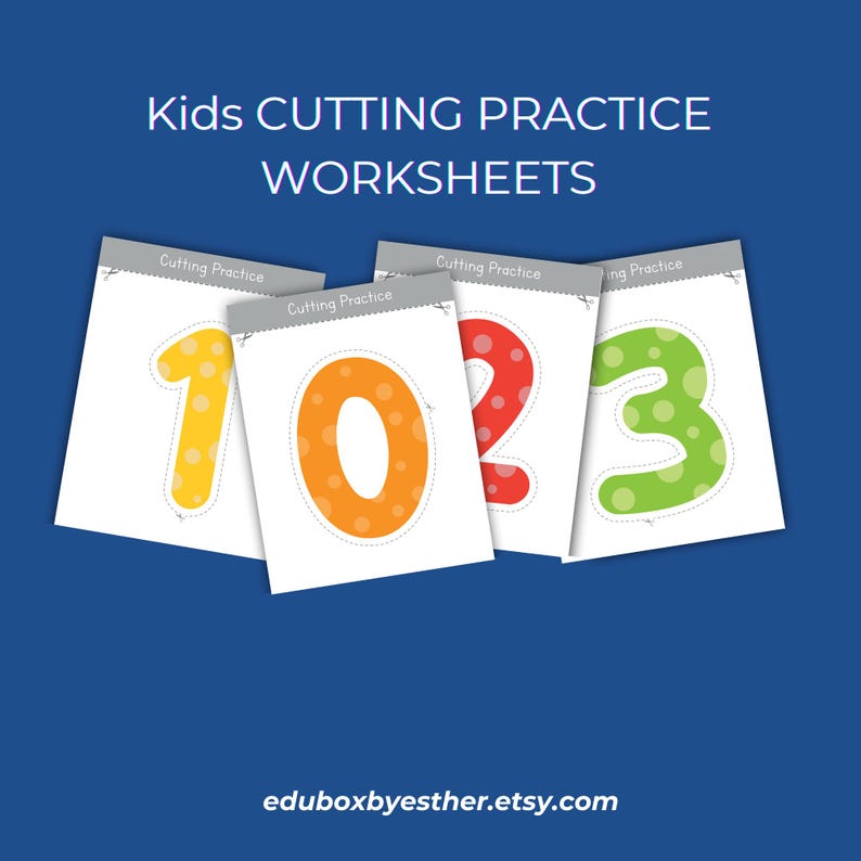 Preschool Cutting Practice Worksheets Numbers 0-10 PDF Printable Fine ...