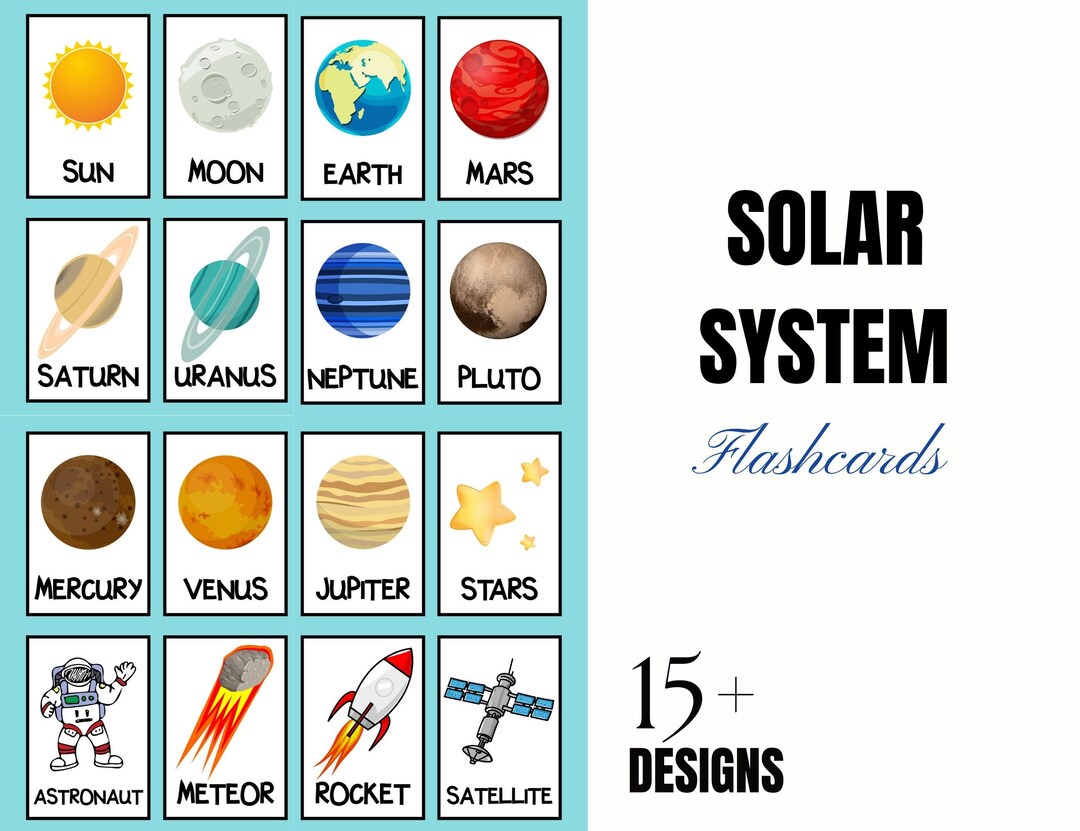 Solar System Flashcards for Kids, Printable Space Flashcard PDF ...