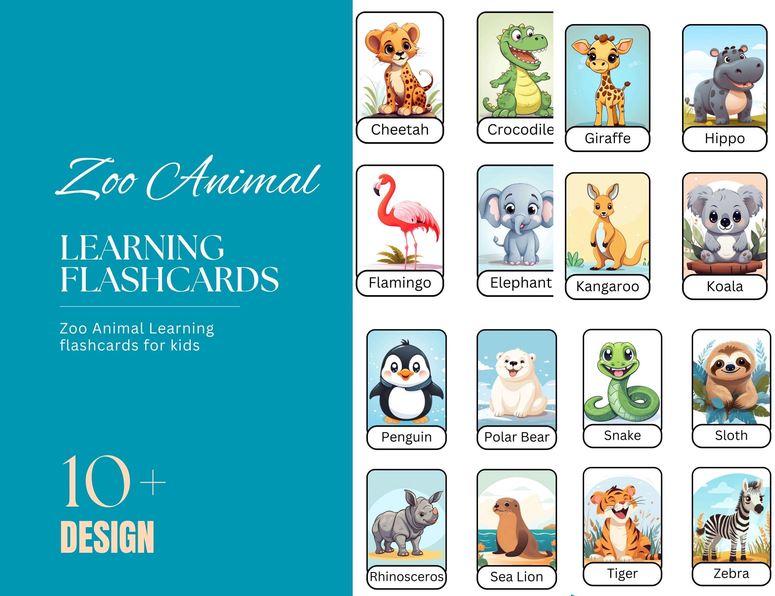 Printable Zoo Animal Flashcards, Main Card 871 Flashcard Pack, Learn ...