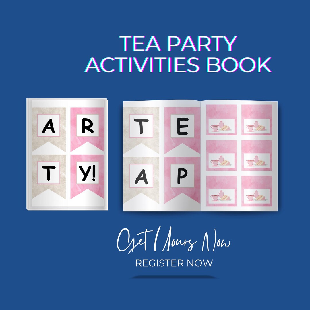 Tea Party Pretend Play Printable PDF Kids Activity Set Invitations Menu ...