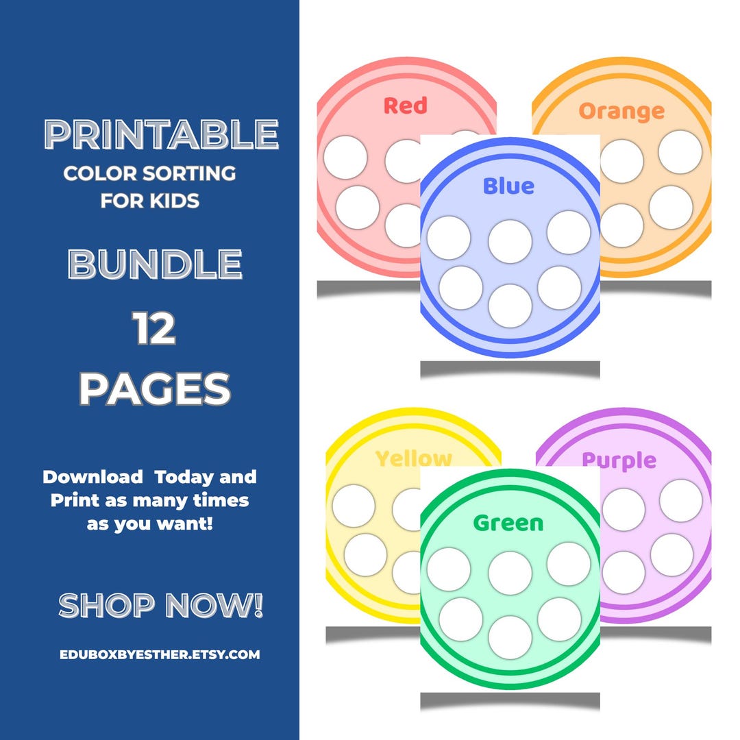 Color Sorting Activity for Kids | Printable Color Matching and Sorting ...