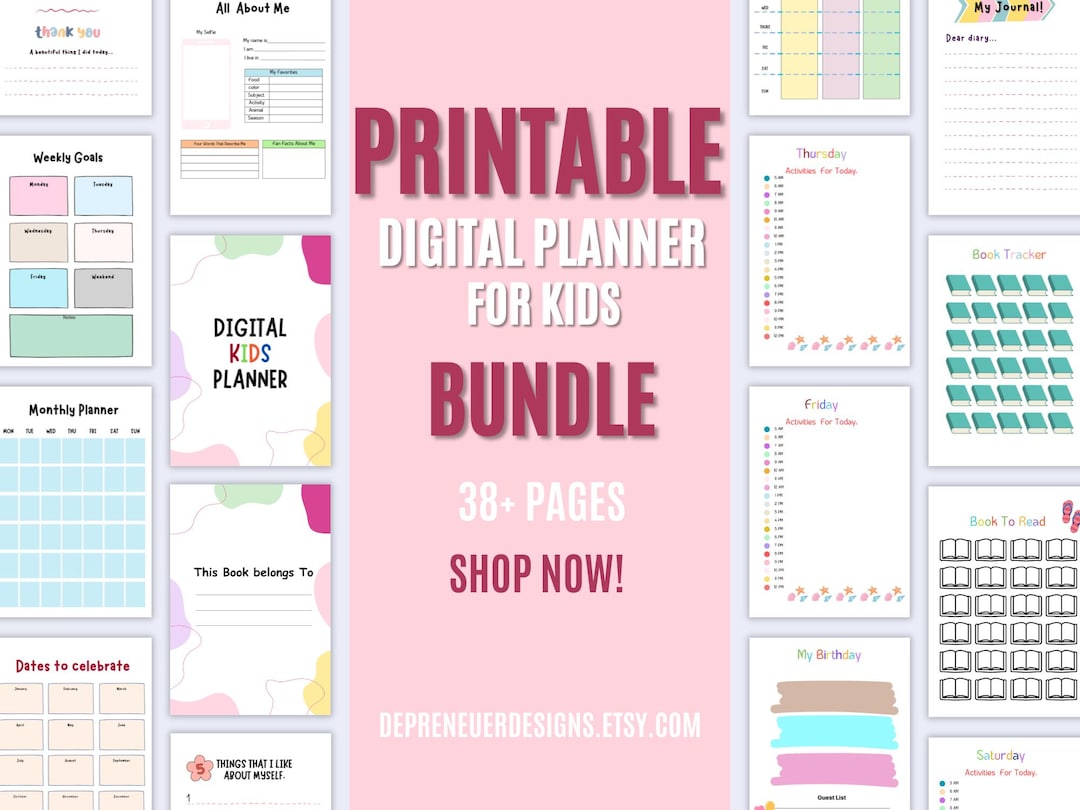 KIDS DIGITAL PLANNER Printable, Planner for Kids, Printable Kids ...