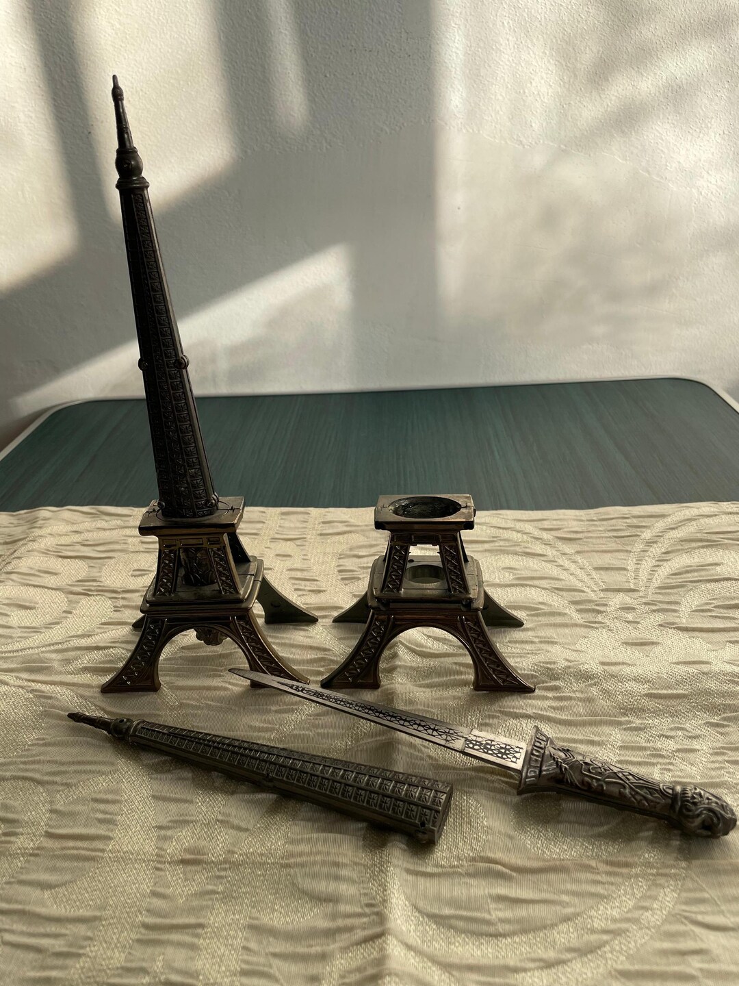 Antique Eiffel Tower Knife 2 Knives in the Shape of the Eiffel Tower Used for Decorative ...