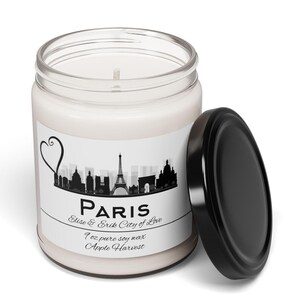 Paris Skyline 9oz Soy Candle | Eiffel Tower Scented Candle With ...