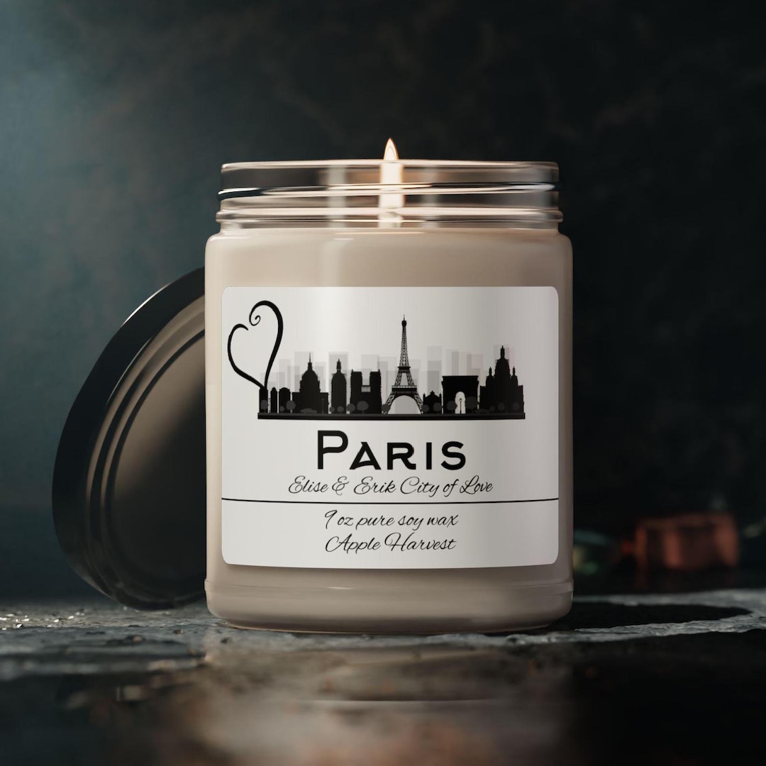 Paris Skyline 9oz Soy Candle | Eiffel Tower Scented Candle With ...