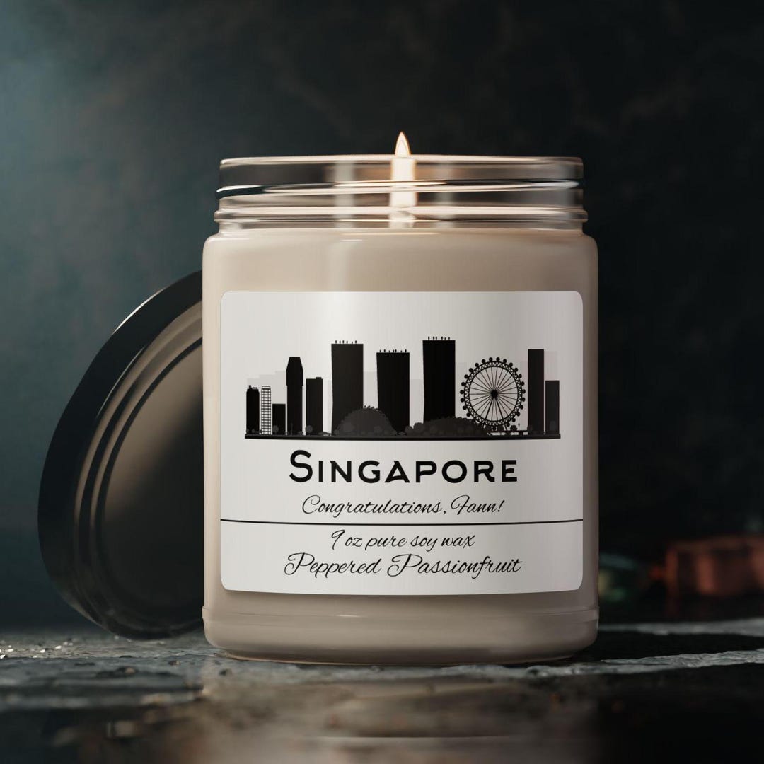 Personalized Singapore Skyline Soy Candle 9oz, Custom Candle, City ...