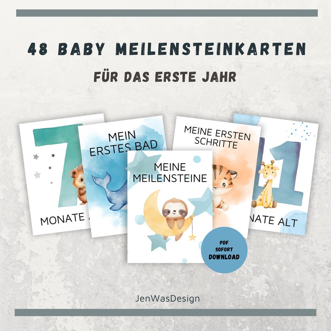 My Milestones 48 Milestone Cards for Baby's First Year, Cards for Birth ...