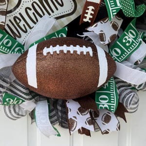 Football Welcome Wreath | Mesh Door Wreath With Ribbons | Game Day ...