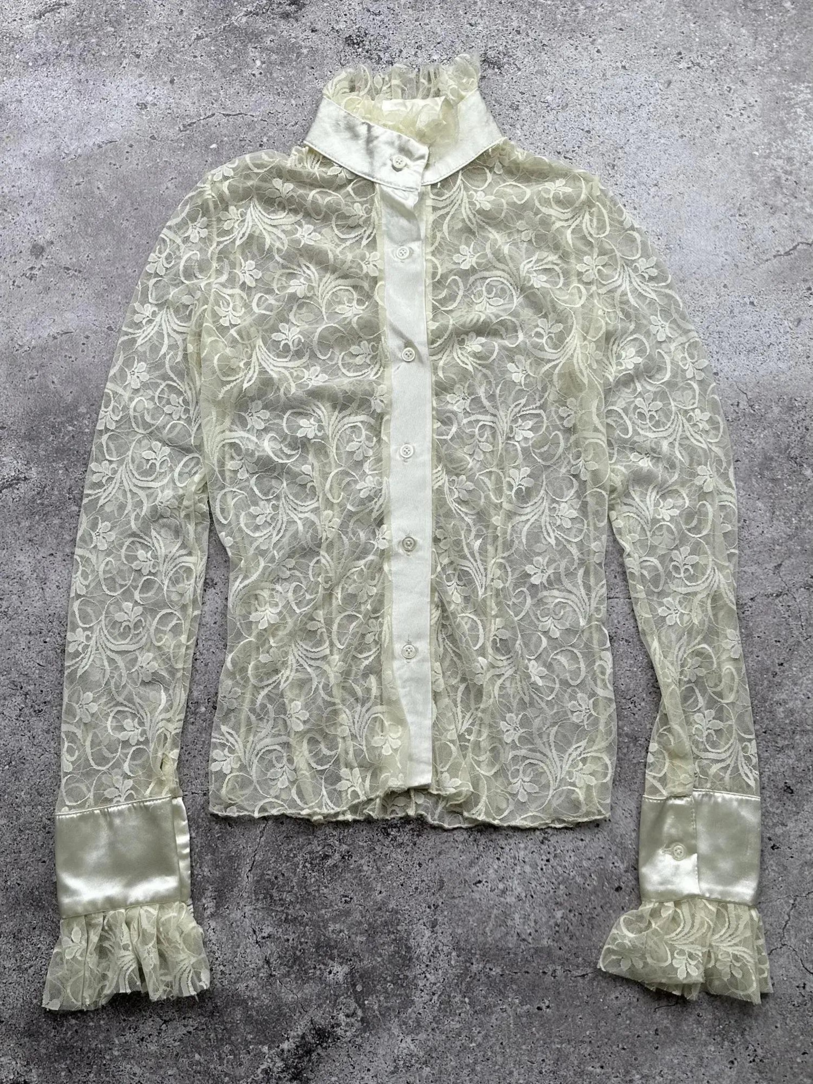 Vintage Lace Mesh Blouse - Etsy
