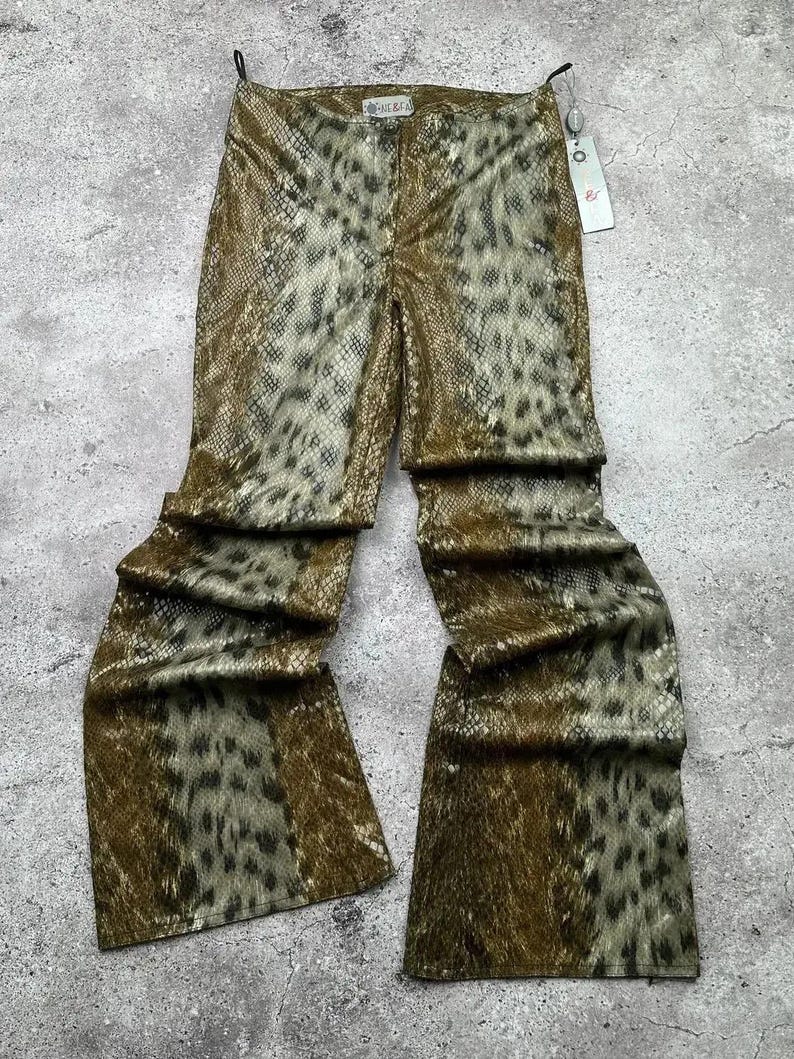 Vintage Printed Flare Amazing Pants - Etsy UK