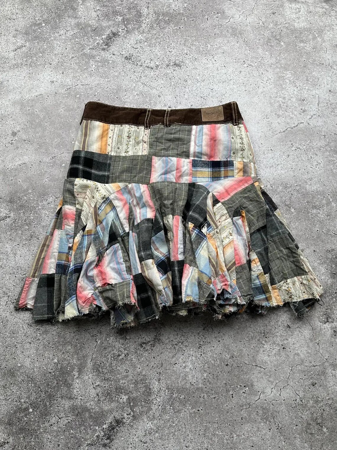 Vintage Lush Patchwork Mini Skirt - Etsy