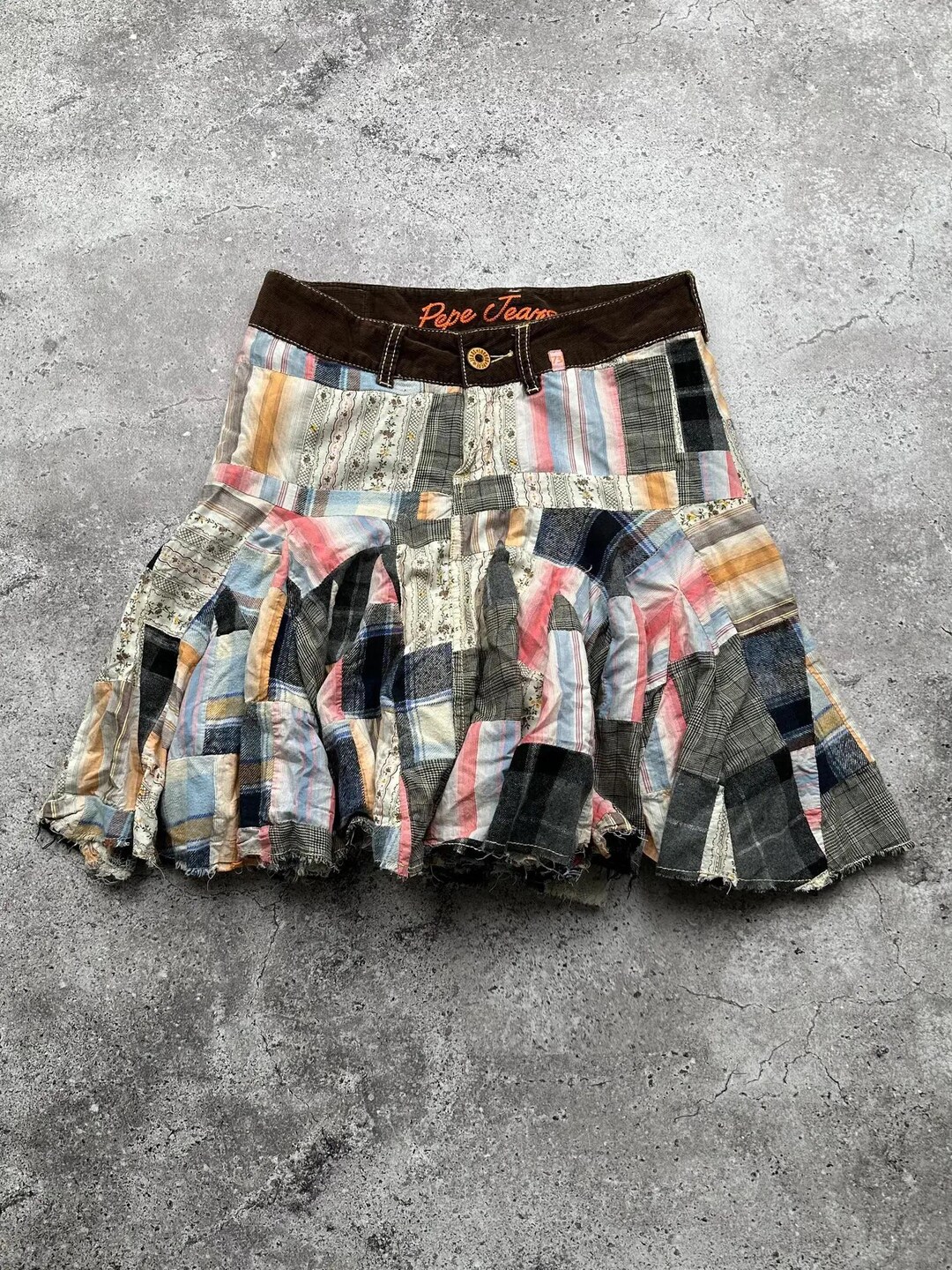Vintage Lush Patchwork Mini Skirt - Etsy