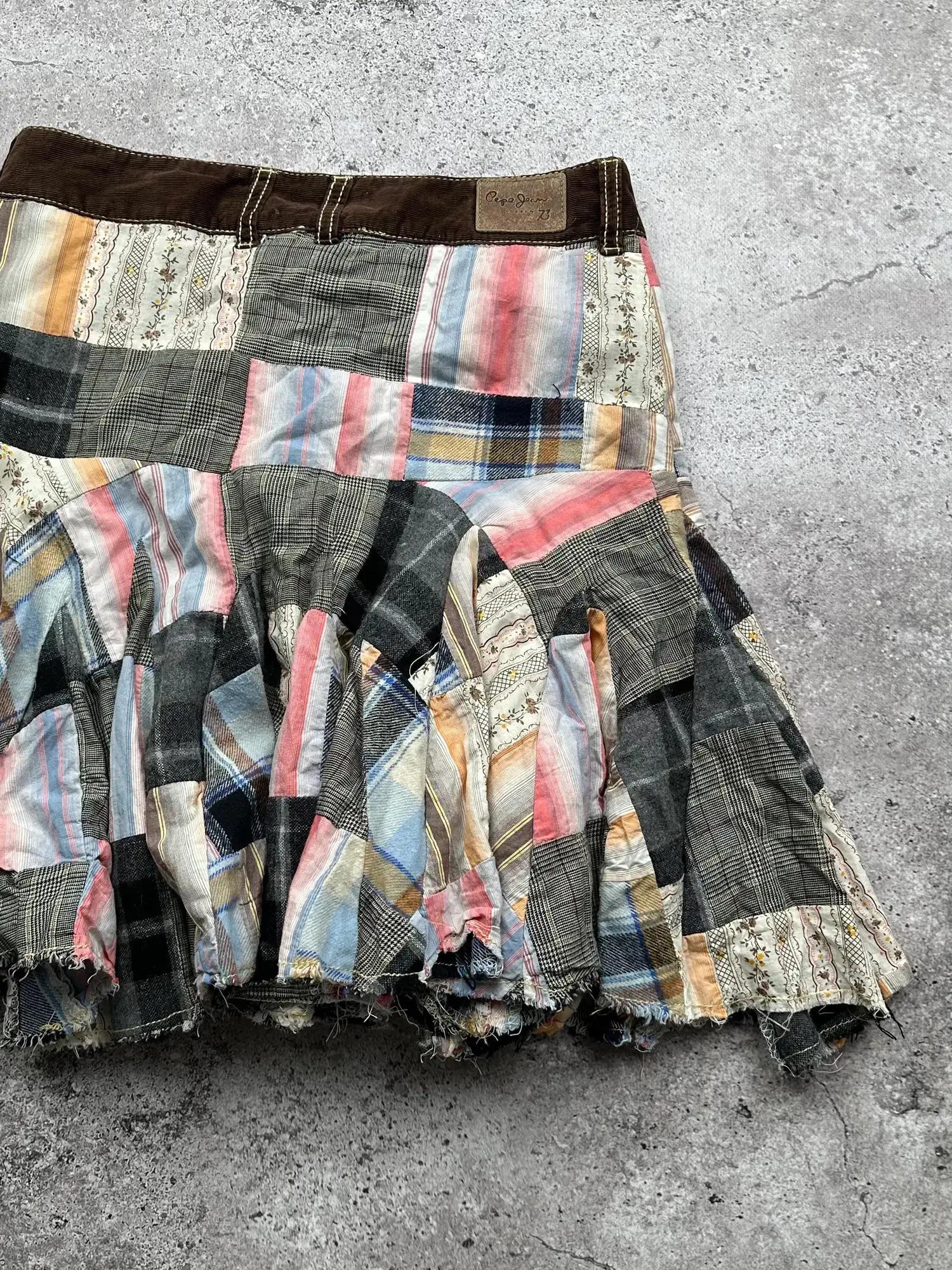 Vintage Lush Patchwork Mini Skirt - Etsy