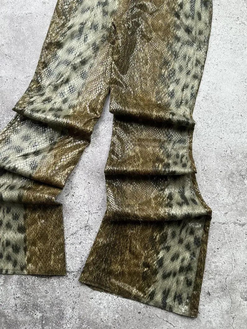 Vintage Printed Flare Amazing Pants - Etsy UK