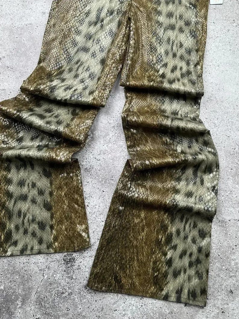Vintage Printed Flare Amazing Pants - Etsy UK