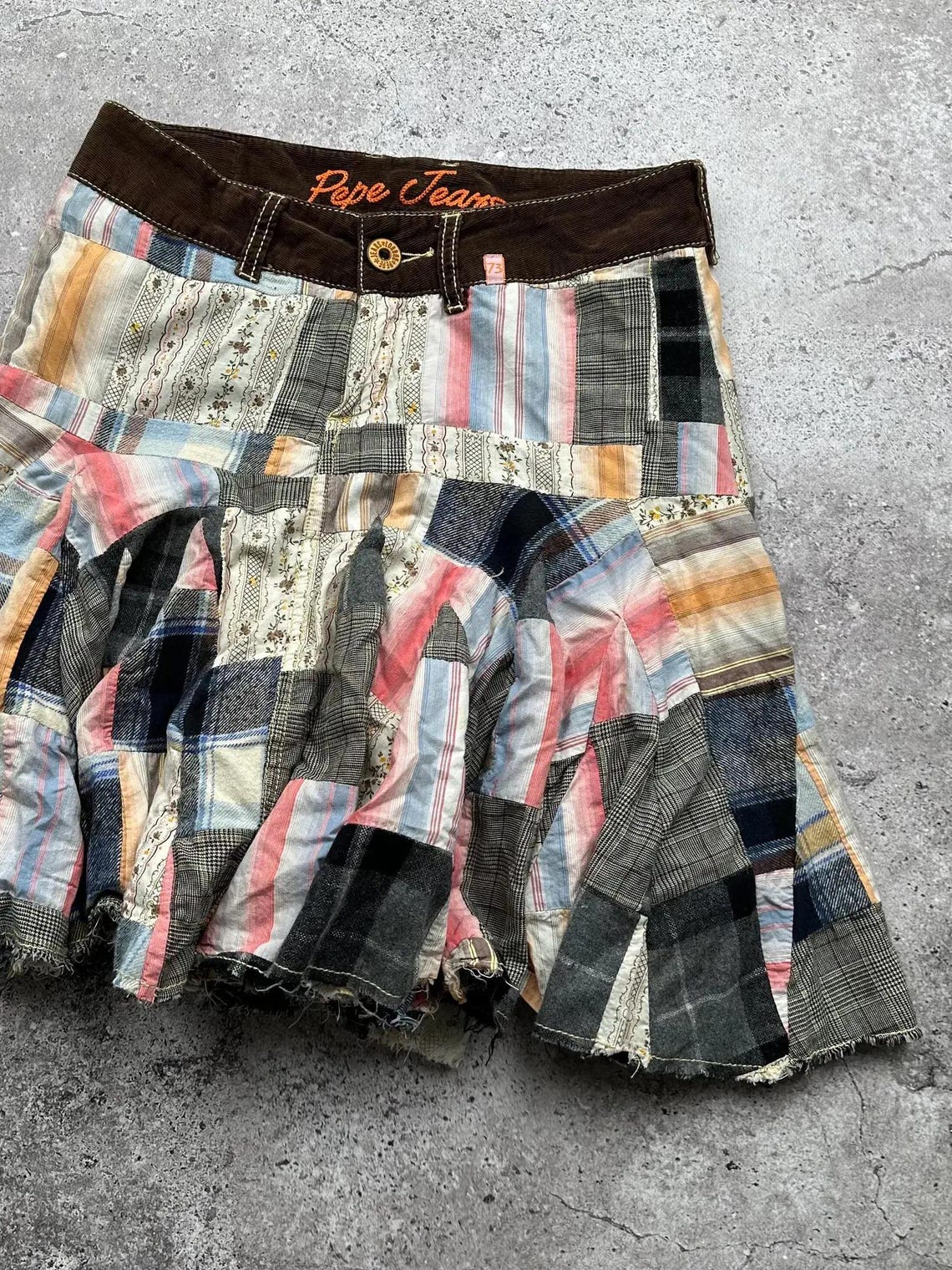 Vintage Lush Patchwork Mini Skirt - Etsy