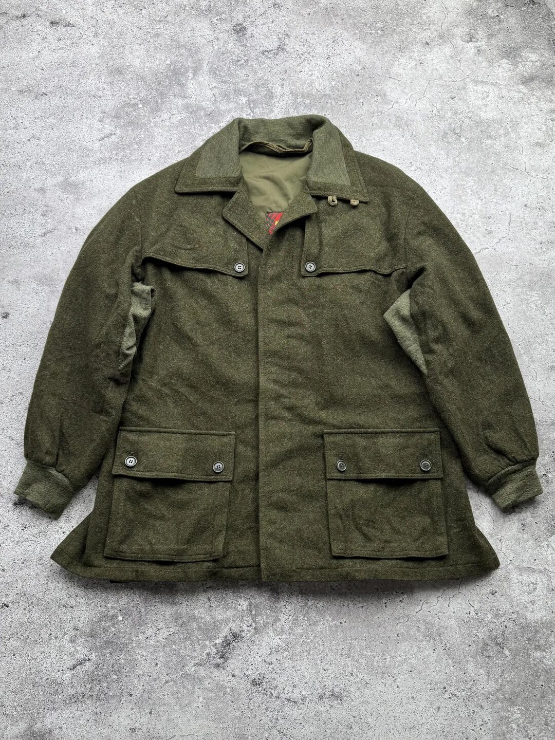 Vintage Military Type Wool Jacket - Etsy