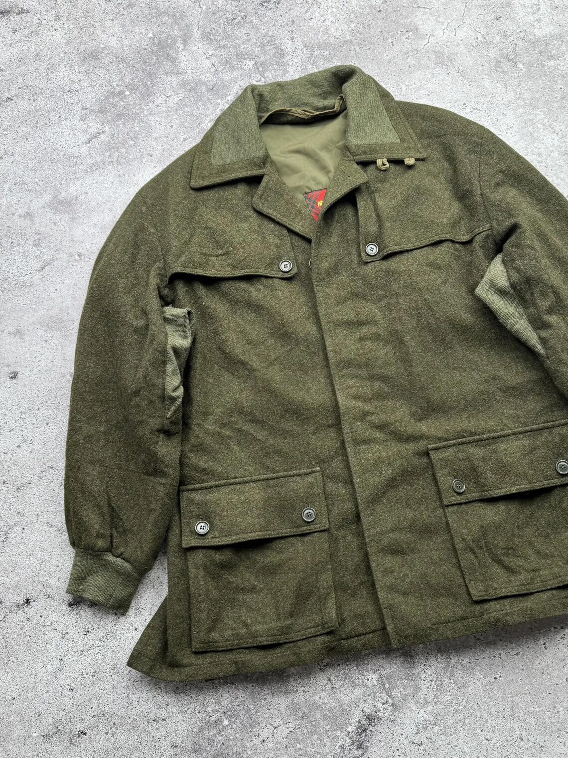 Vintage Military Type Wool Jacket - Etsy